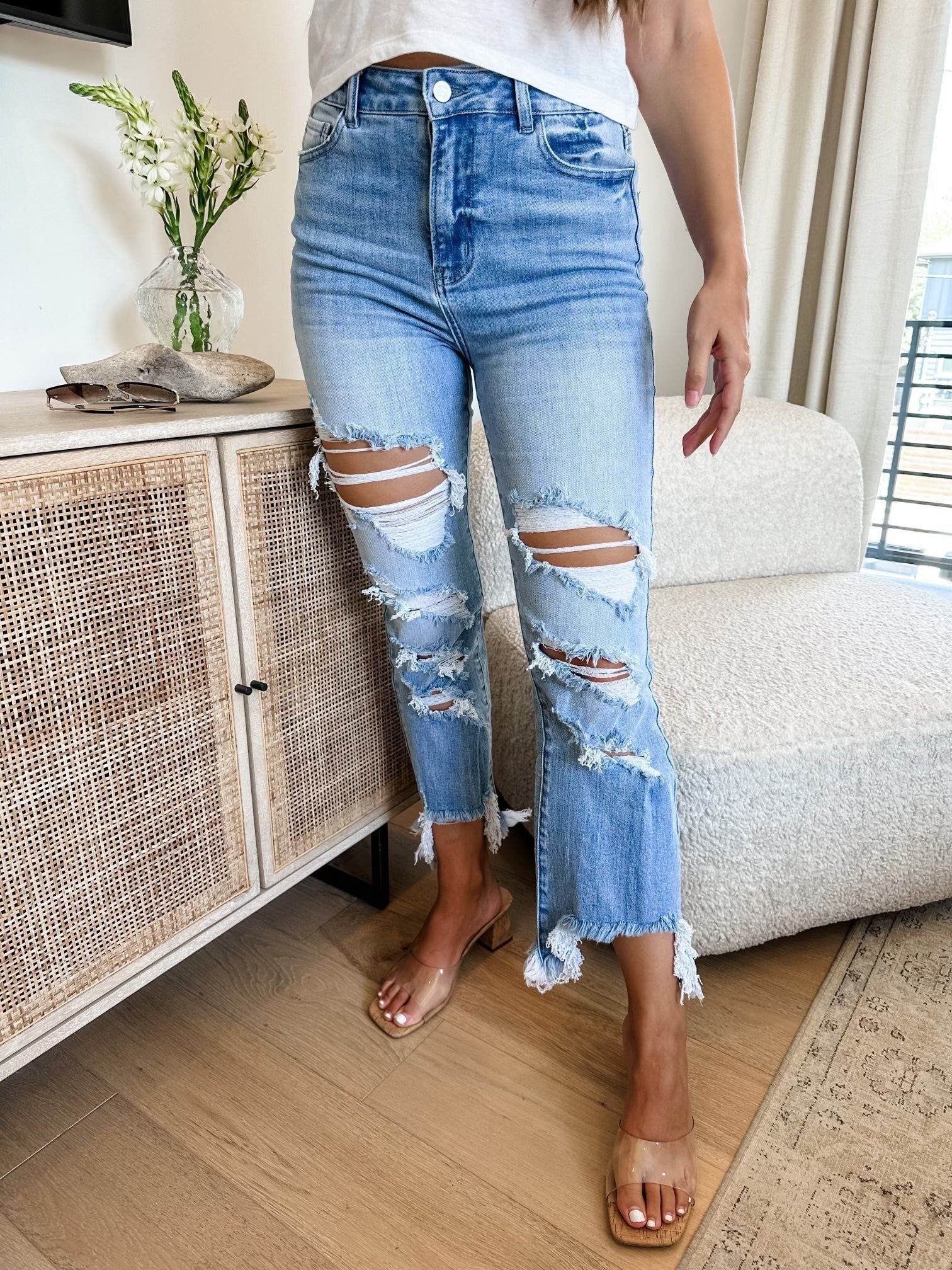 Blakeley Urban Distressed Cropped Jeans | Simplicity by Shelyn - The ...